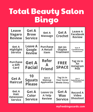 Total Beauty Salon Bingo