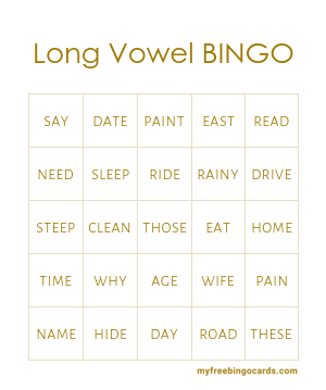 Long Vowel BINGO