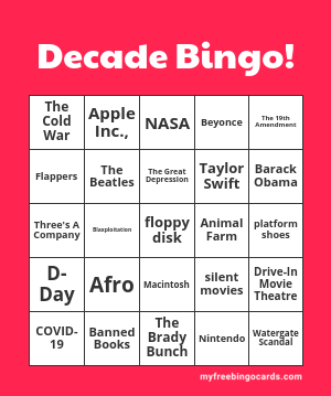 Decade Bingo!