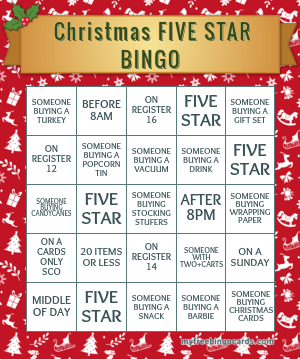 Christmas FIVE STAR BINGO