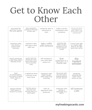 Get to Know Each Other Bingo
