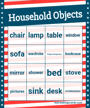 Household Objects Bingo
