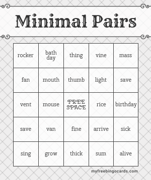 Minimal Pairs Bingo