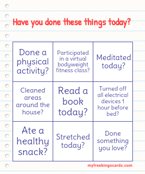 Have you done these things today? Bingo