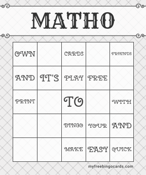 MATHO BINGO