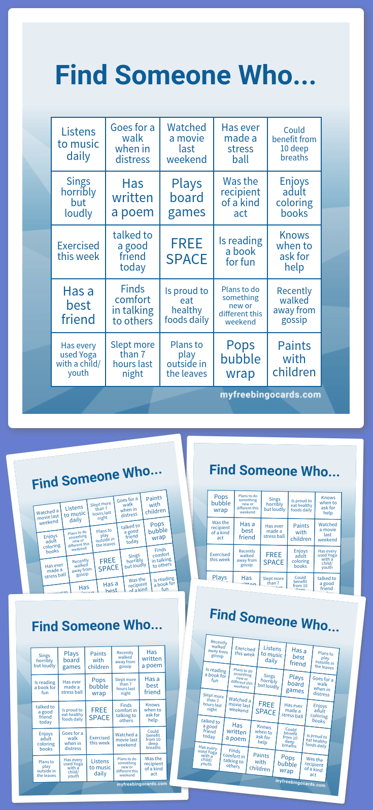 Virtual Find Someone Who... Bingo