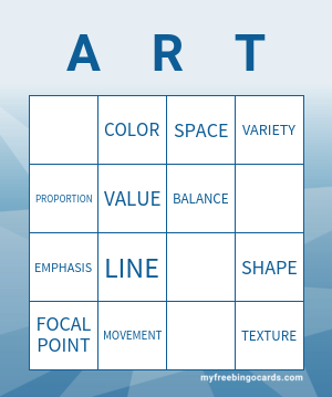 A R T BINGO