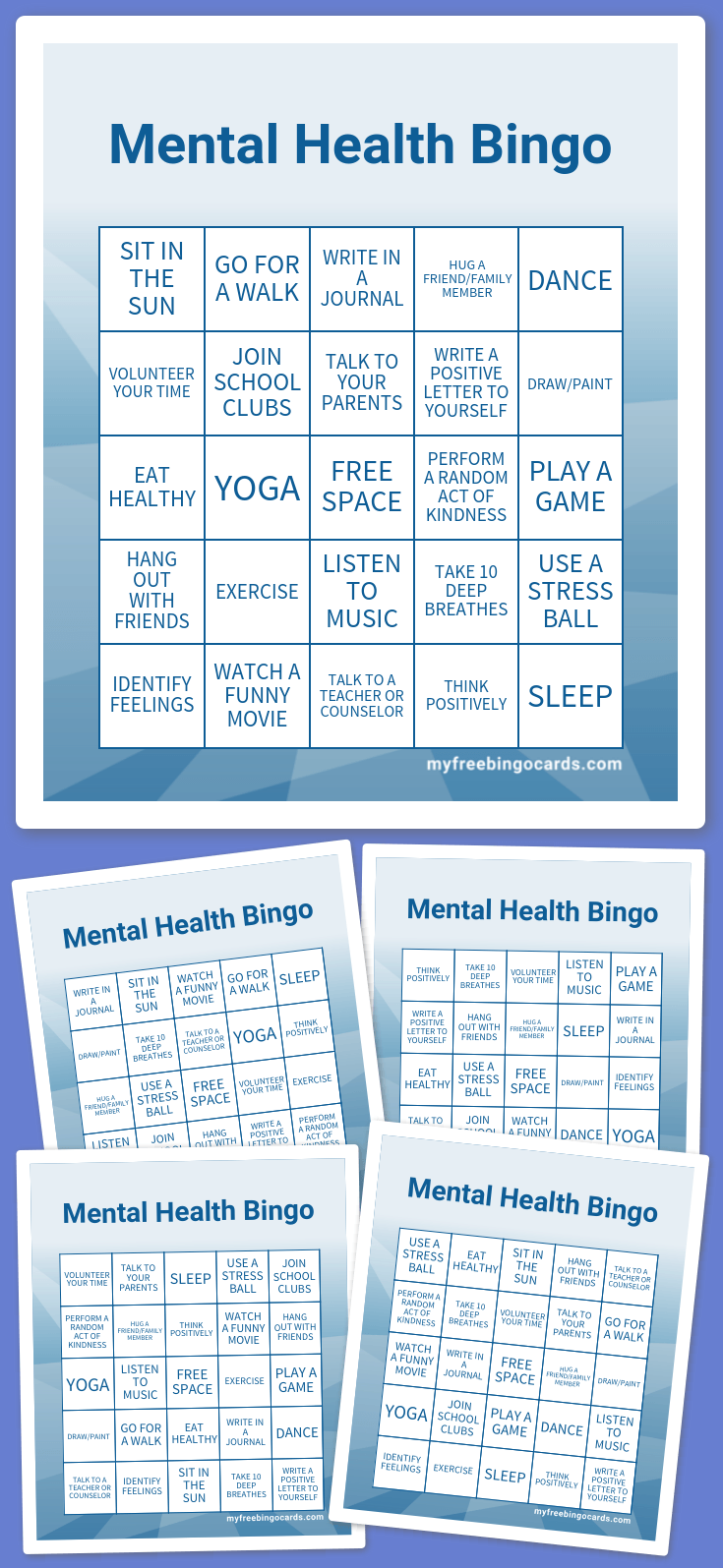 Virtual Mental Health Bingo