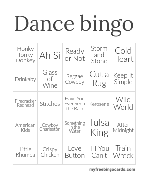Dance bingo