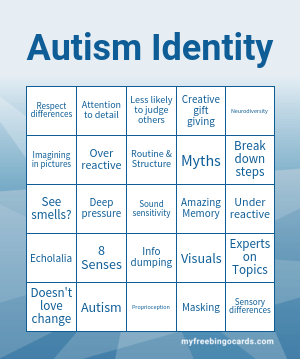 Autism Identity Bingo