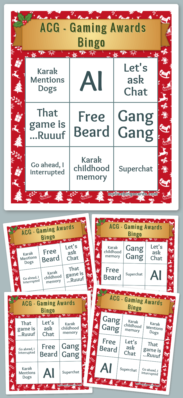 Virtual ACG - Gaming Awards Bingo