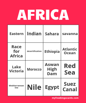 AFRICA BINGO