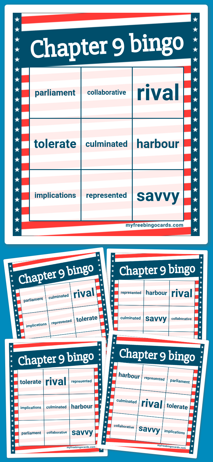 Virtual Chapter 9 bingo