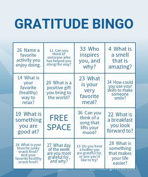 GRATITUDE BINGO