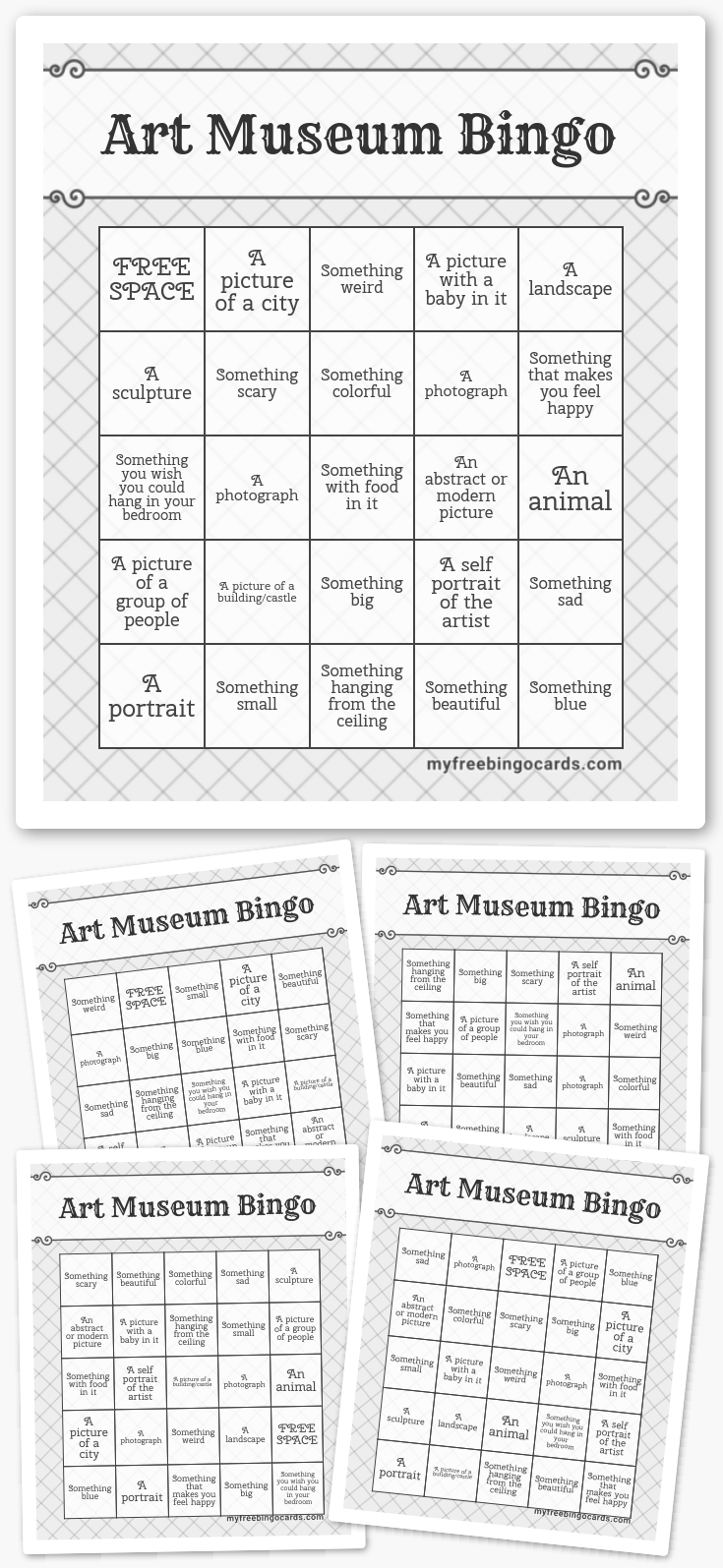 Virtual Art Museum Bingo