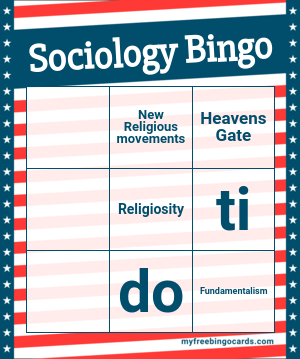Sociology Bingo