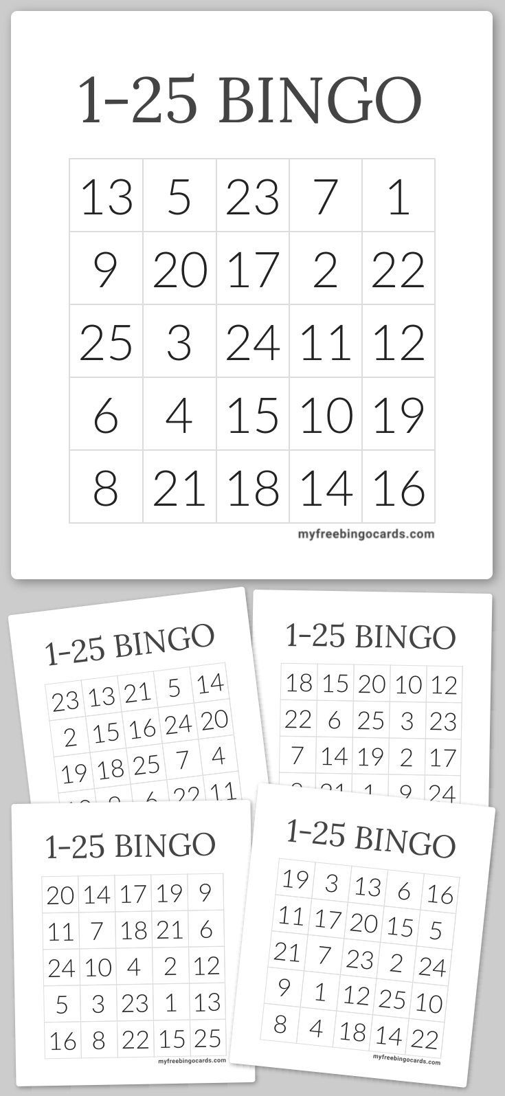Virtual 1-25 BINGO