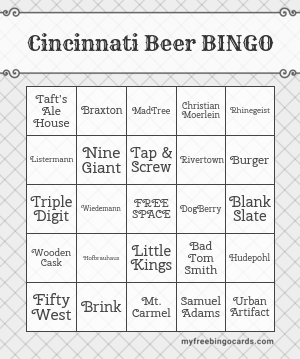 Print 100+ Cincinnati Beer BINGO Cards
