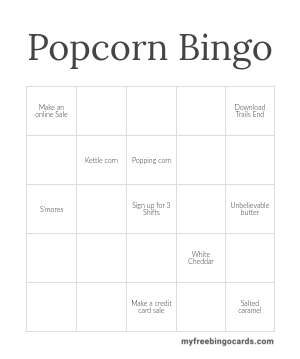 Popcorn Bingo