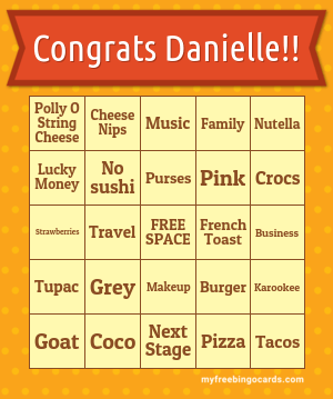 Congrats Danielle!! Bingo