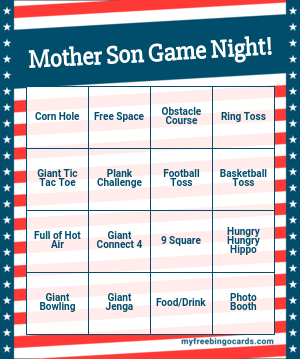 Mother Son Game Night! Bingo