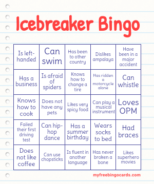 Icebreaker Bingo