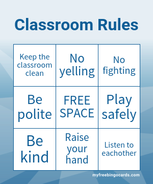 Classroom Rules Bingo