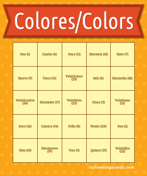 Colores/Colors Bingo