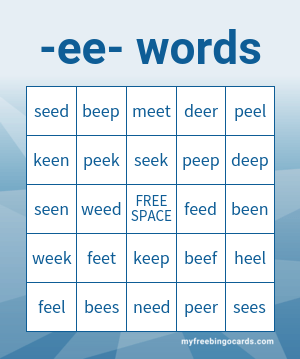 -ee- words bingo