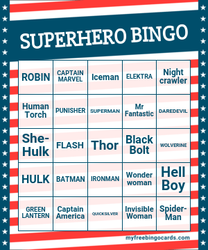 SUPERHERO BINGO