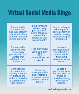 Virtual Social Media Bingo