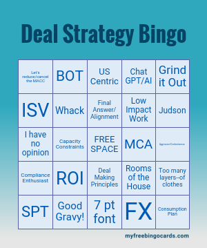 Deal Strategy Bingo