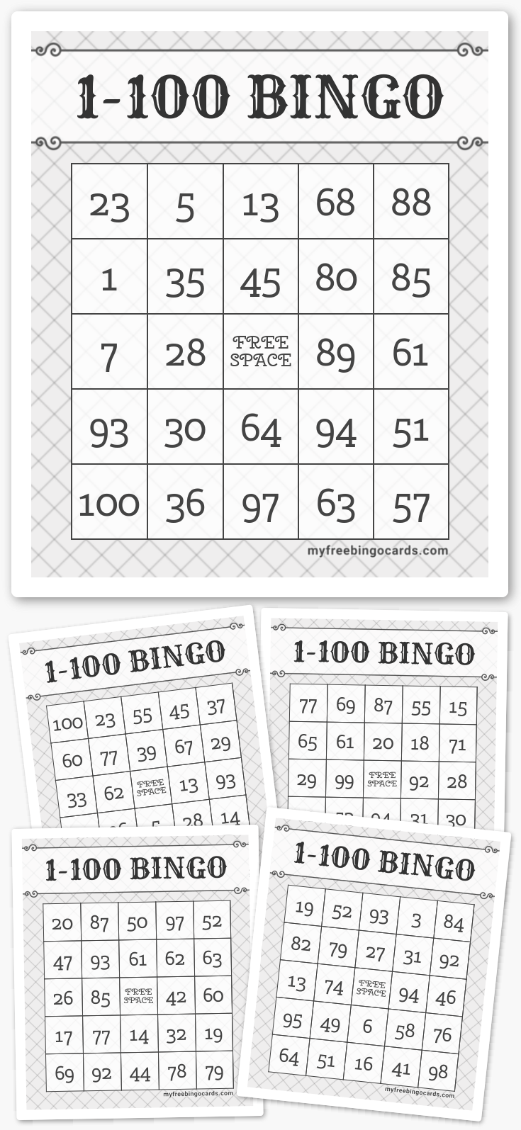 Virtual 1-100 BINGO