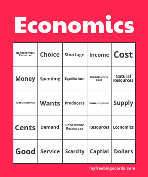 Economics Bingo