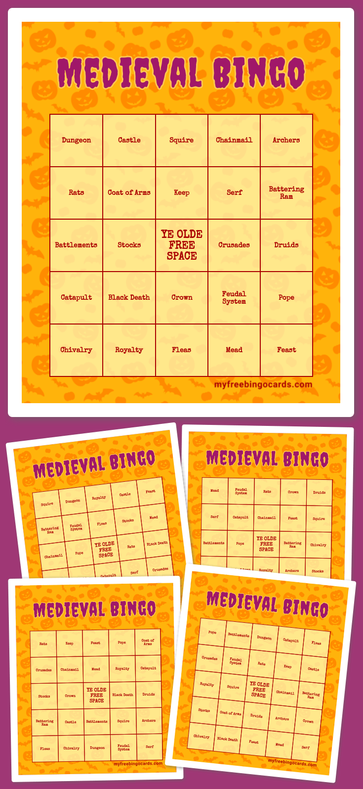 Virtual Medieval Bingo