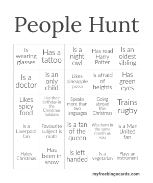 People Hunt Bingo