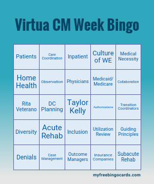 Virtua CM Week Bingo
