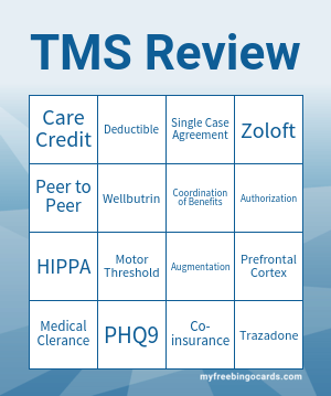 TMS Review Bingo
