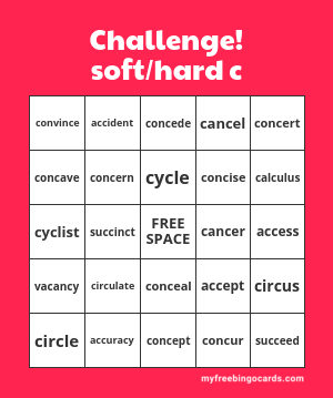 Challenge! soft/hard c Bingo