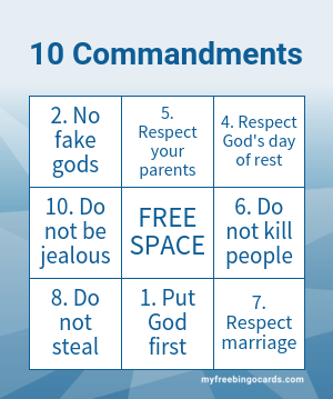 10 Commandments Bingo