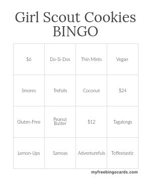 Girl Scout Cookies BINGO