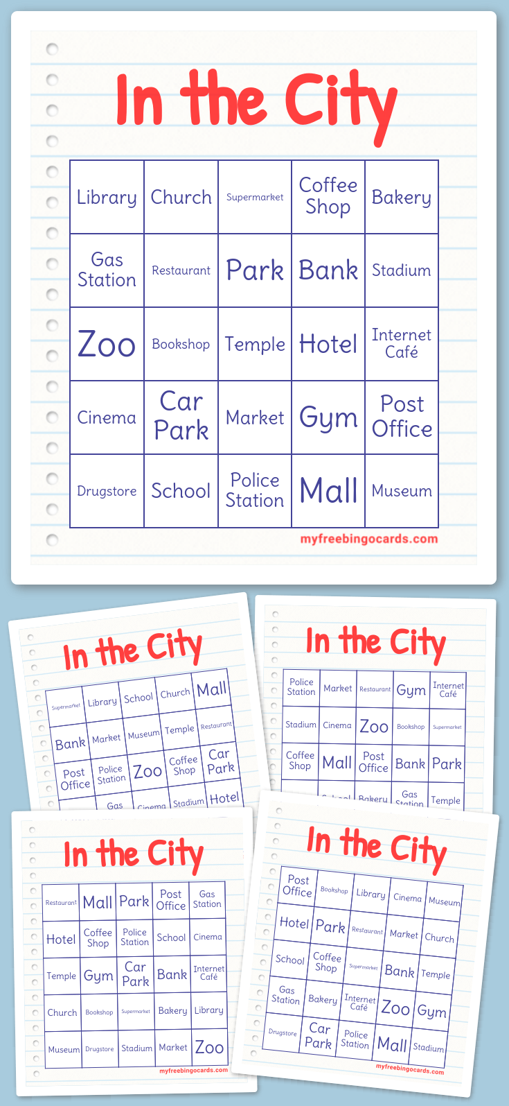 Virtual In the City Bingo