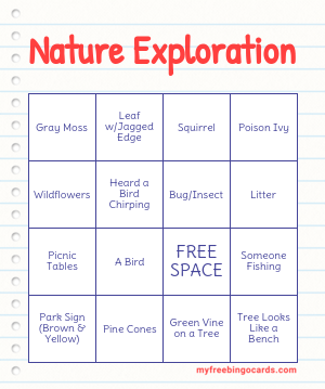 Nature Exploration Bingo