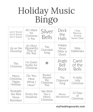 Holiday Music Bingo