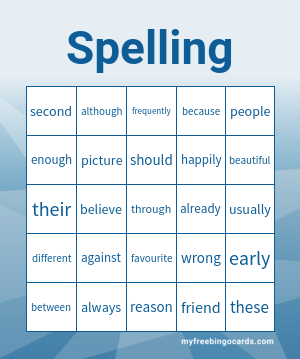 Spelling Bingo