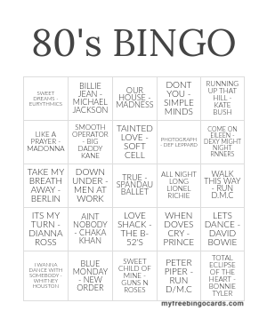 80's BINGO