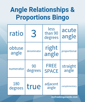 Angle Relationships & Proportions Bingo