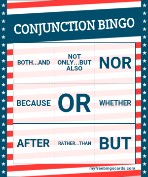 CONJUNCTION BINGO