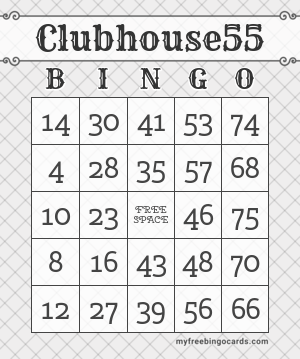 Clubhouse55 BINGO