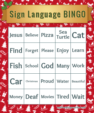 Sign Language BINGO